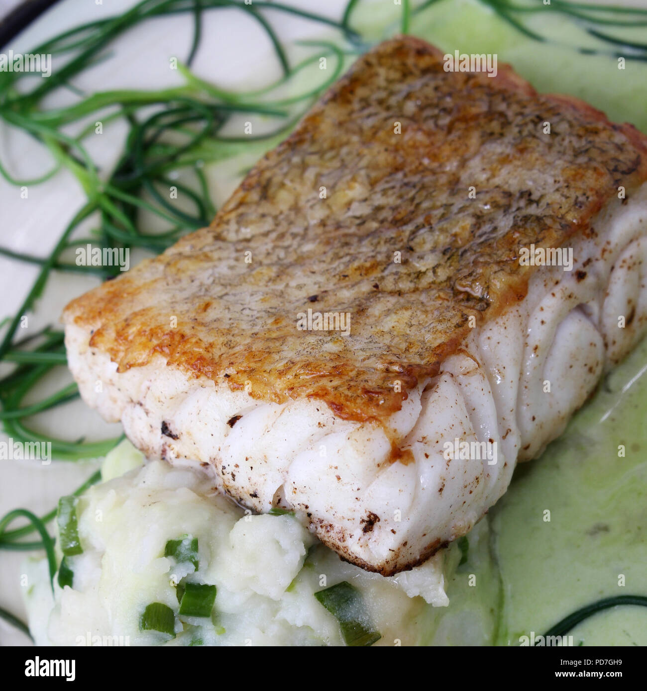 Plated cod loin meal hi-res stock photography and images - Alamy