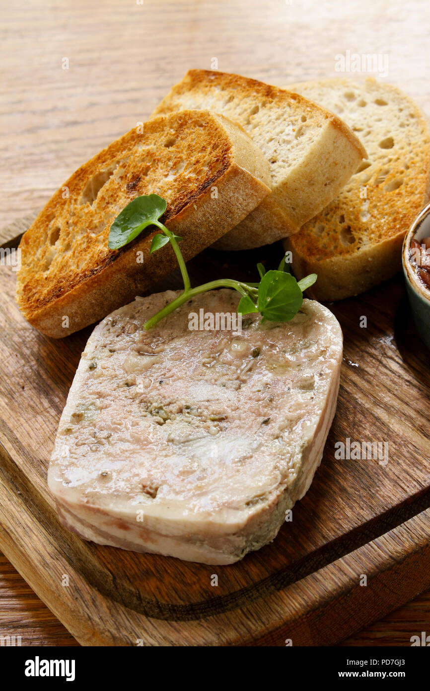 pork pate terrine appetizer Stock Photo - Alamy