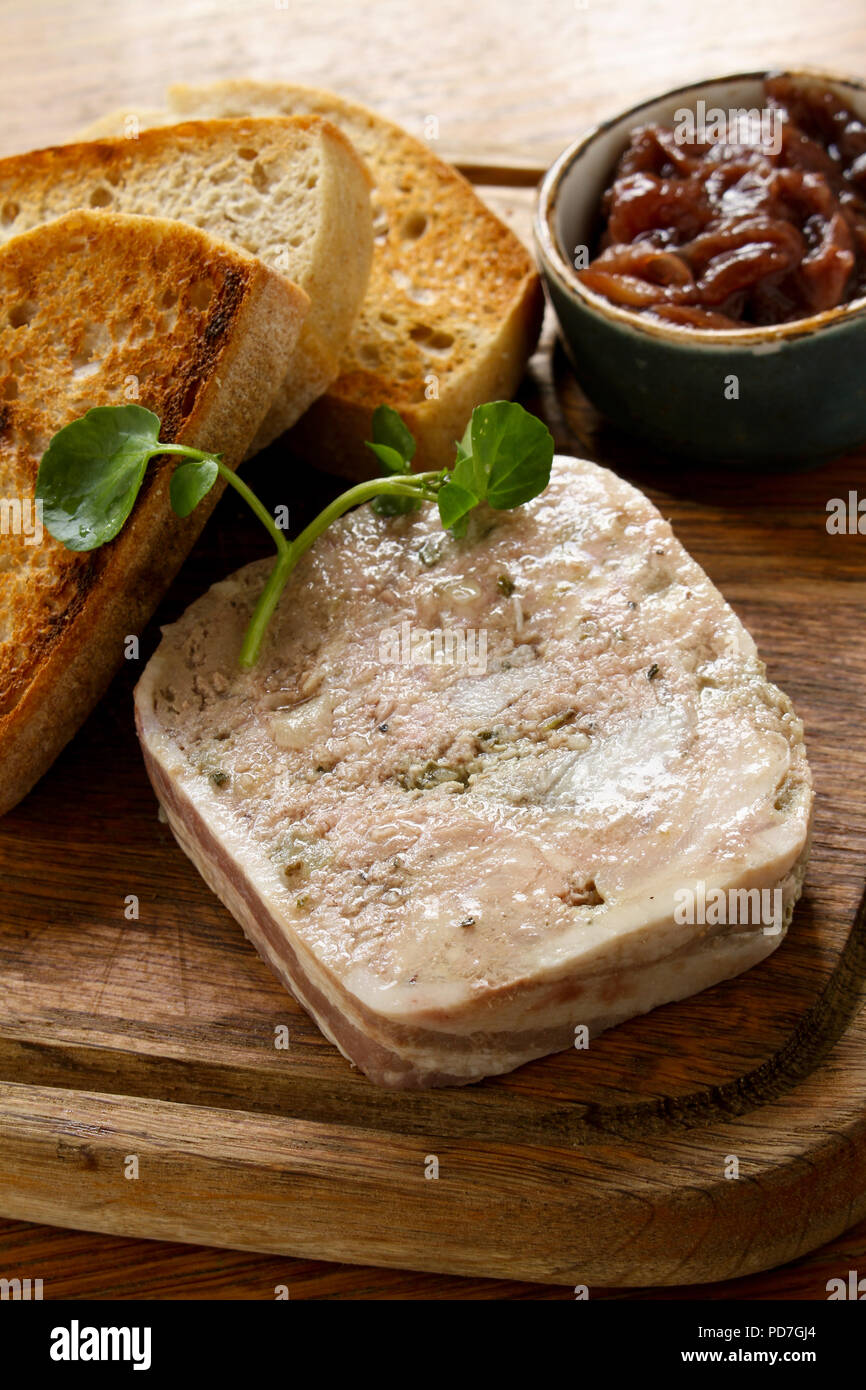 pork pate terrine appetizer Stock Photo - Alamy