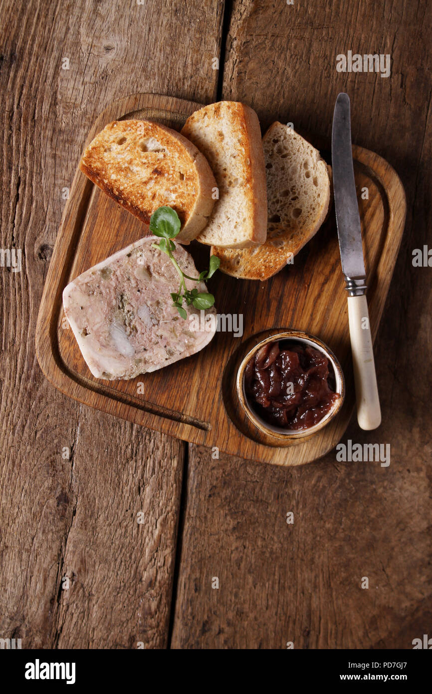 pork pate terrine appetizer Stock Photo - Alamy