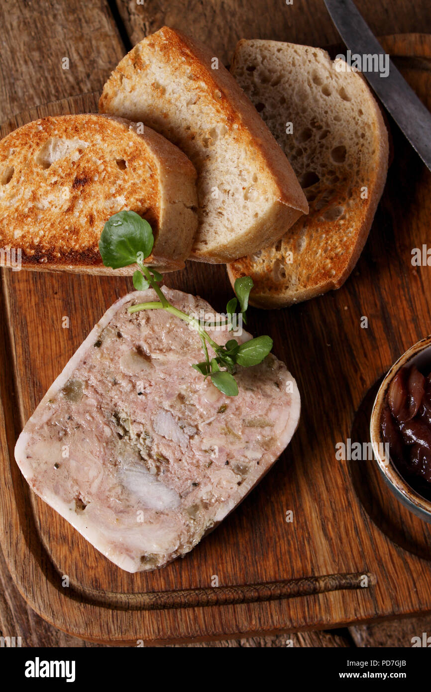 pork pate terrine appetizer Stock Photo - Alamy