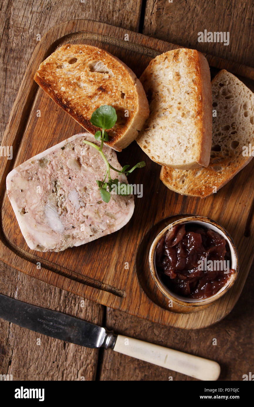 pork pate terrine appetizer Stock Photo - Alamy