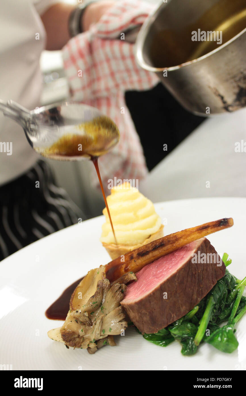plated lamb main meal Stock Photo - Alamy