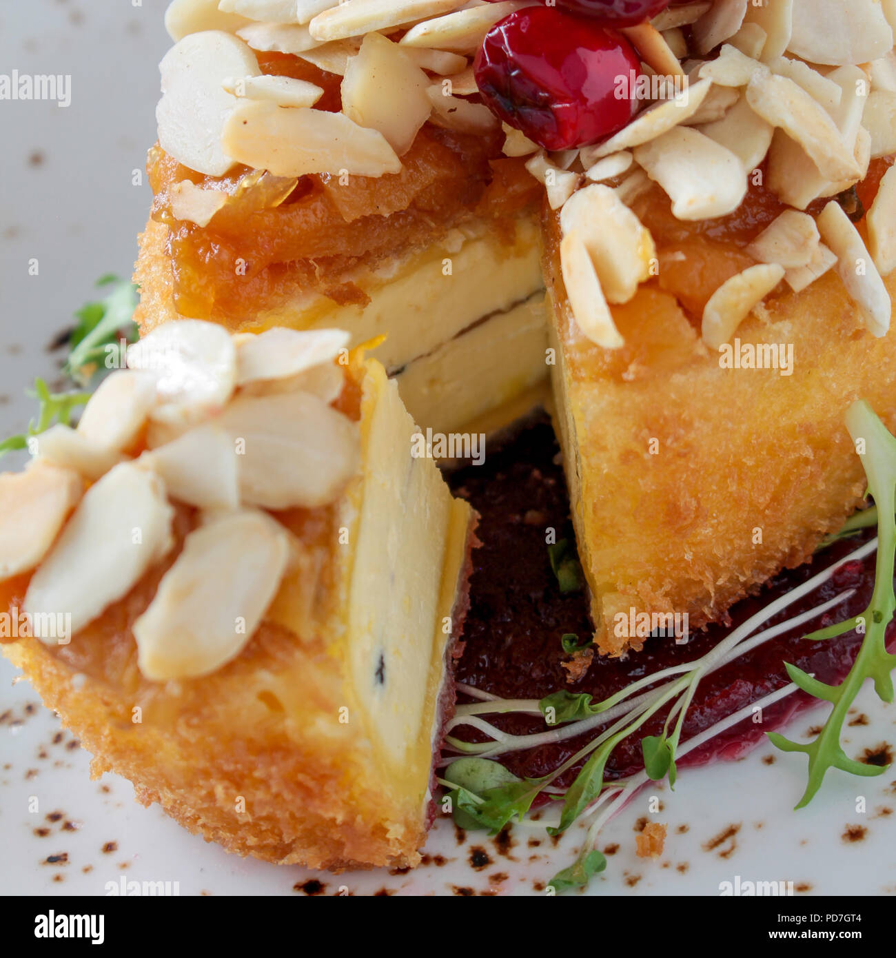 fried brie cheese appetizer Stock Photo - Alamy