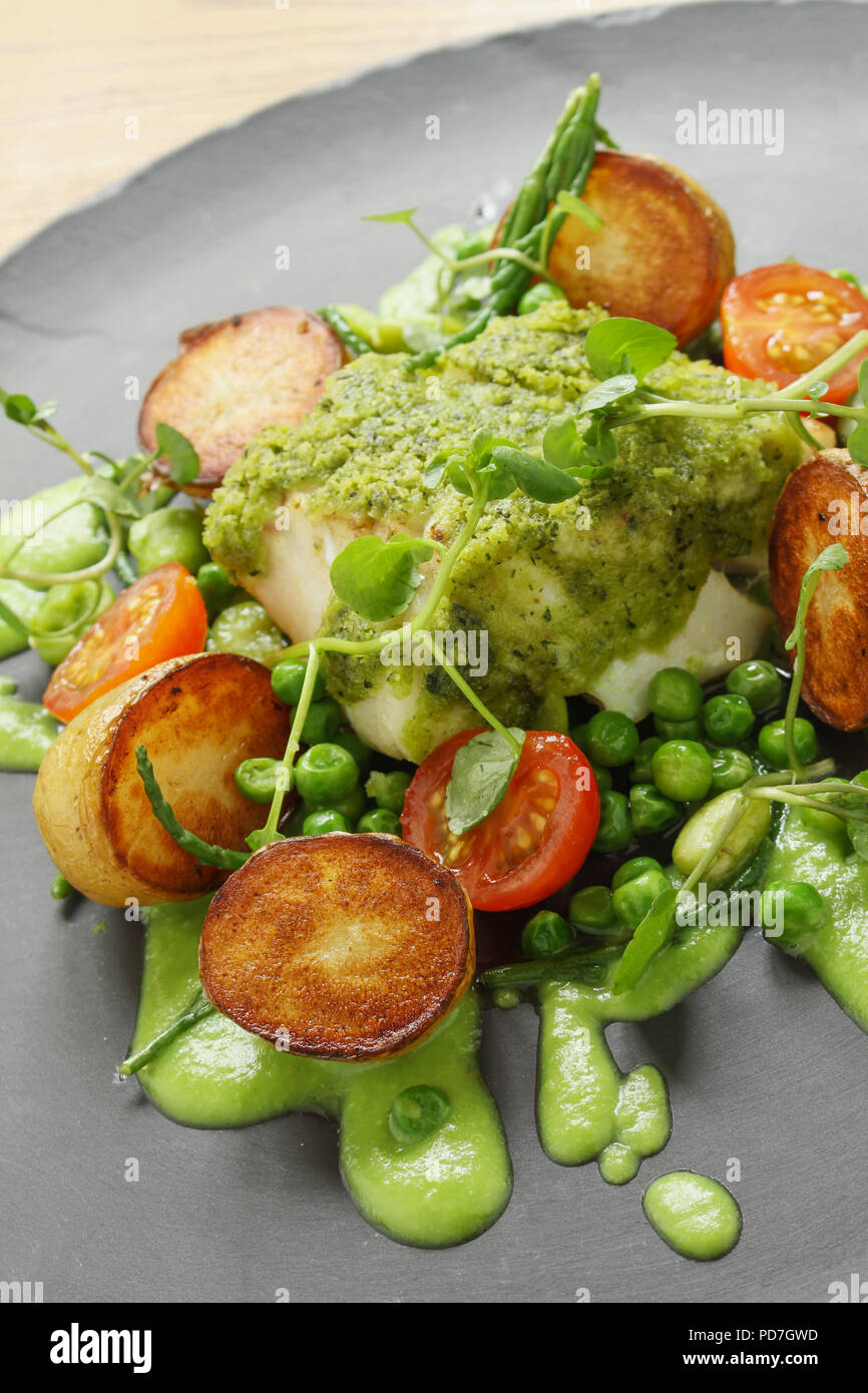 Plated cod loin meal hi-res stock photography and images - Alamy