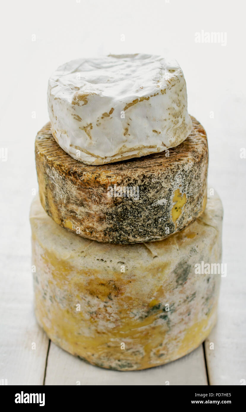 stacked artisan cheese Stock Photo - Alamy