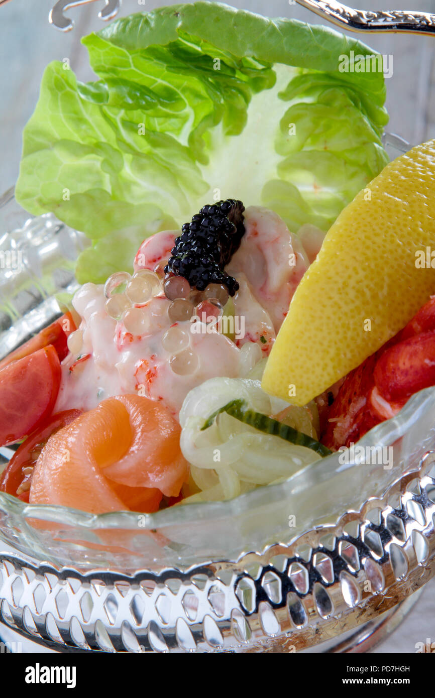 healthy mixed seafood appetizer starter Stock Photo - Alamy