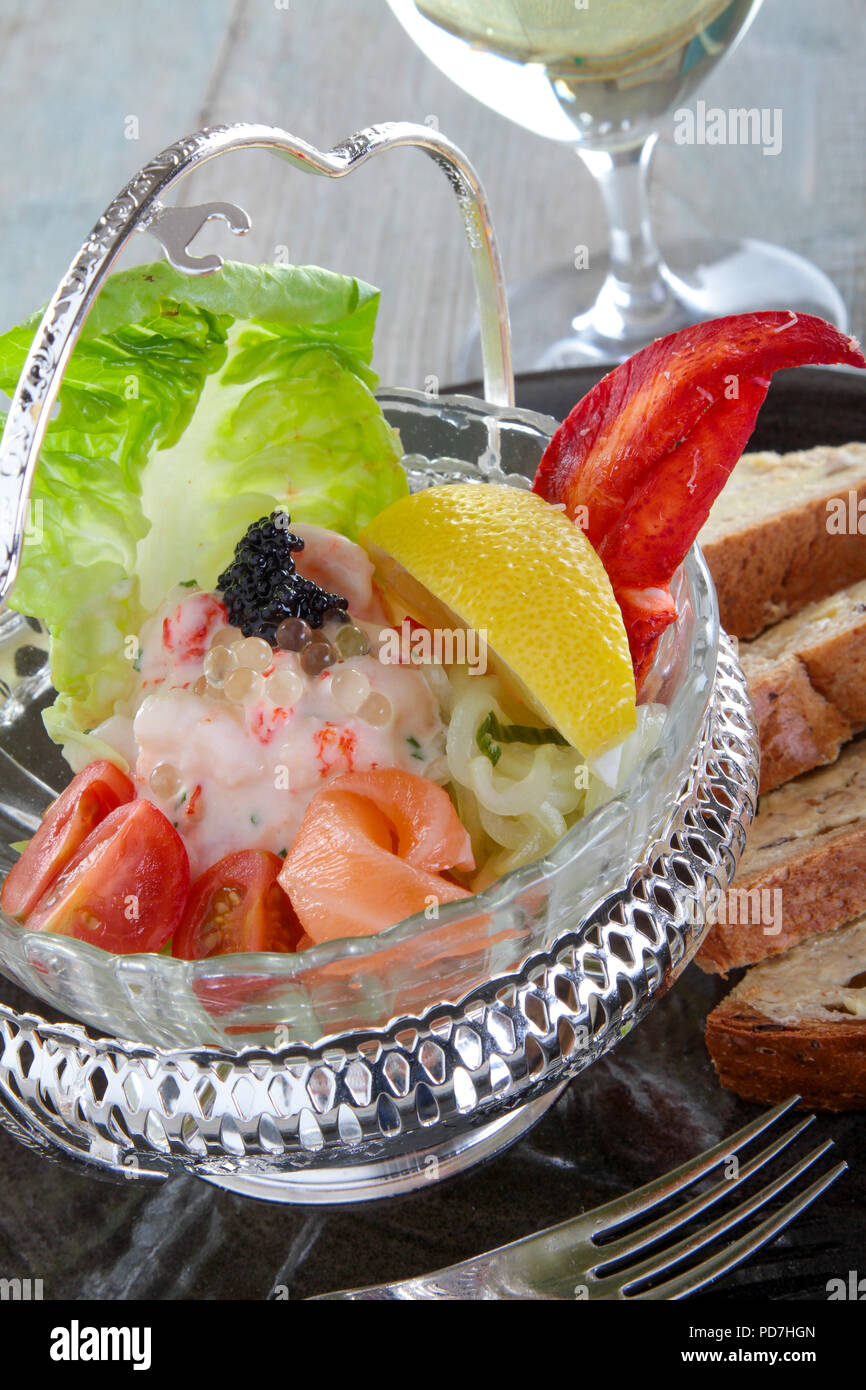 healthy mixed seafood appetizer starter Stock Photo - Alamy