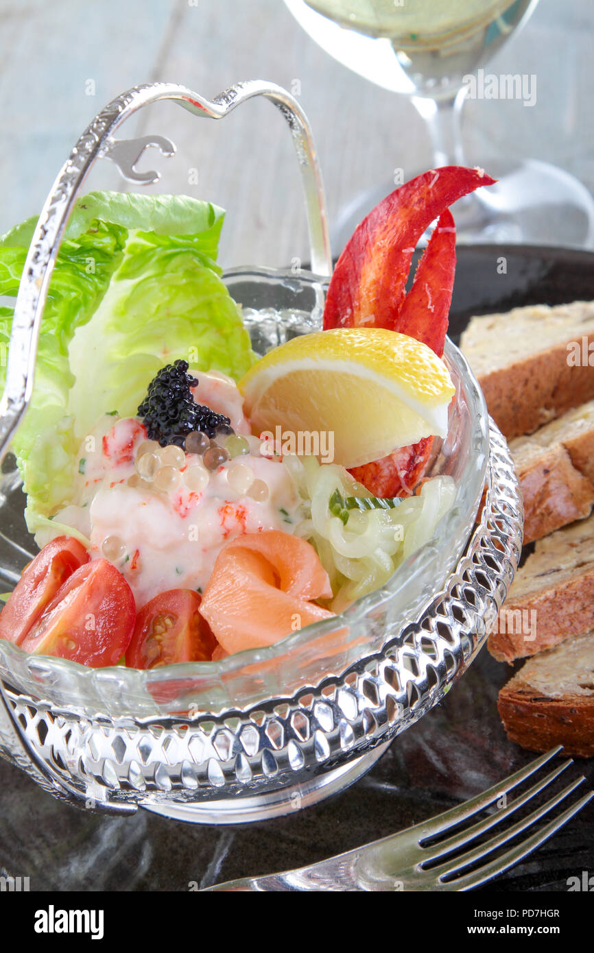 healthy mixed seafood appetizer starter Stock Photo - Alamy