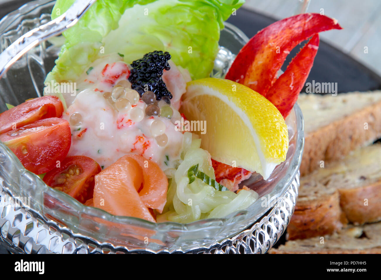 healthy mixed seafood appetizer starter Stock Photo - Alamy