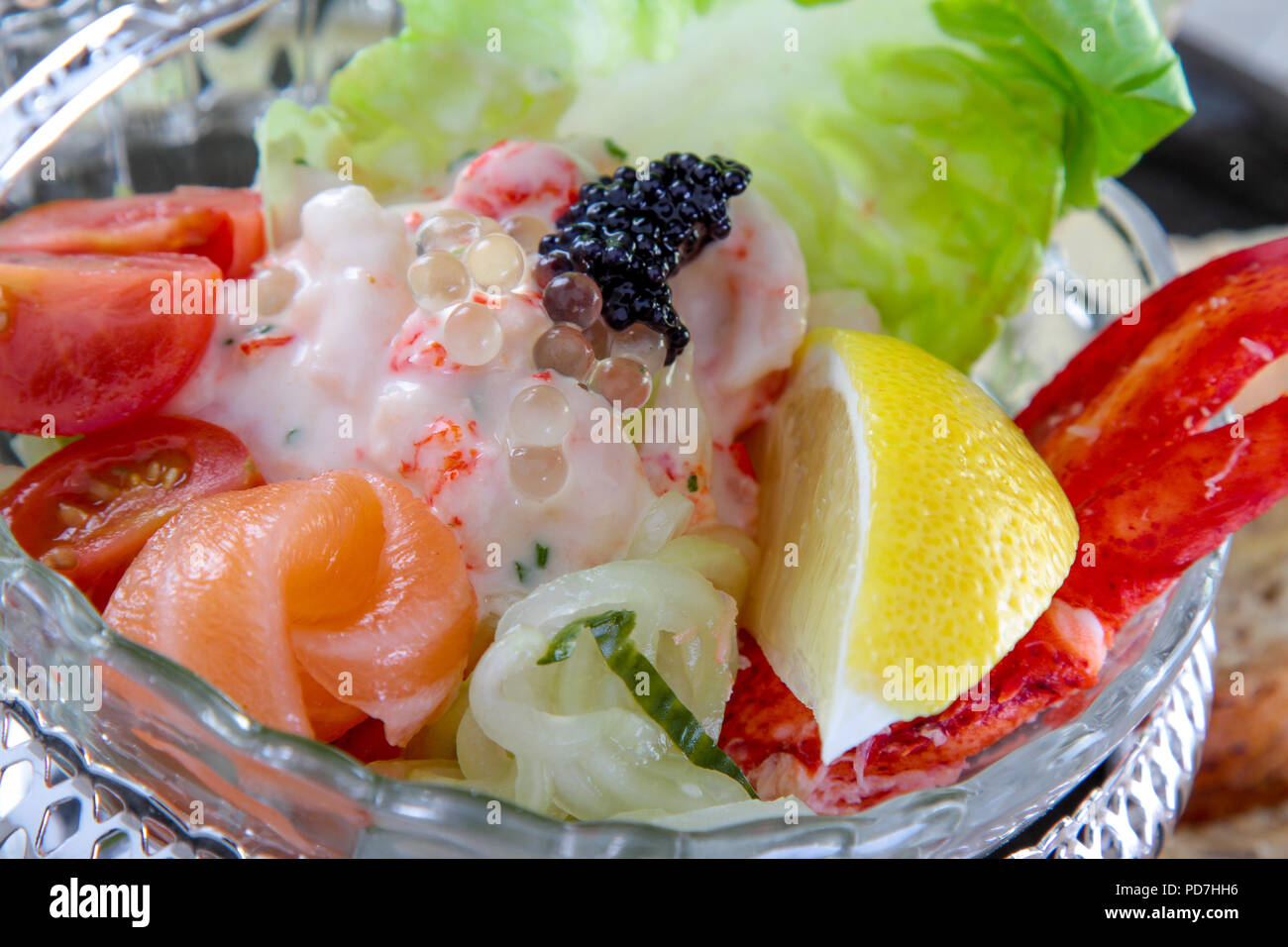 healthy mixed seafood appetizer starter Stock Photo - Alamy