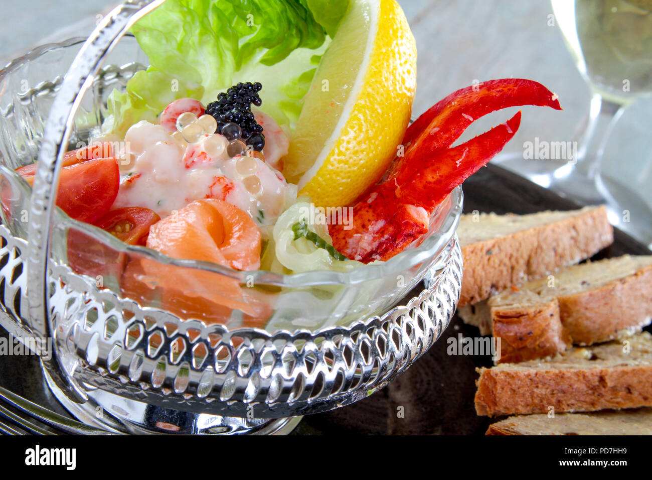 healthy mixed seafood appetizer starter Stock Photo - Alamy