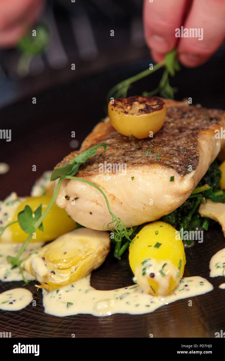 Plated cod loin meal hi-res stock photography and images - Alamy