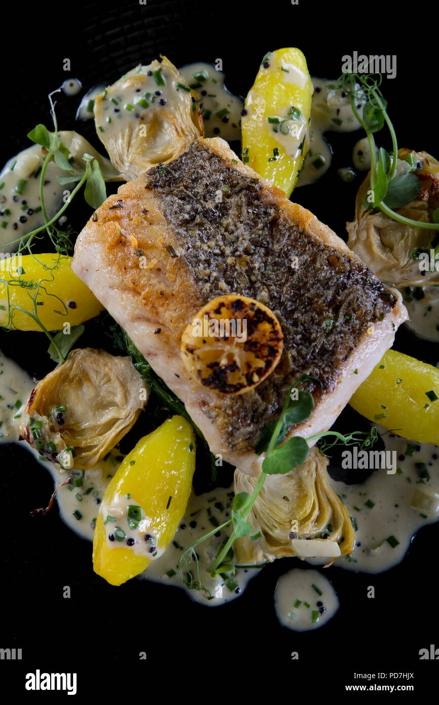 Plated cod loin meal hi-res stock photography and images - Alamy