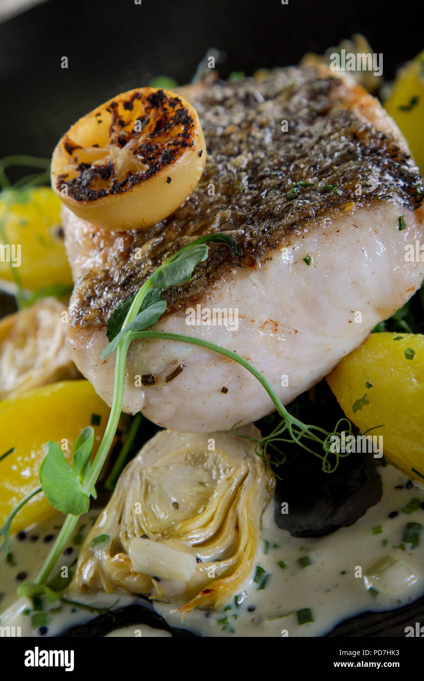 Plated cod loin meal hi-res stock photography and images - Alamy