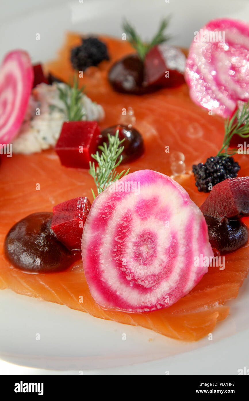 Plated smoked salmon starter hi-res stock photography and images - Alamy