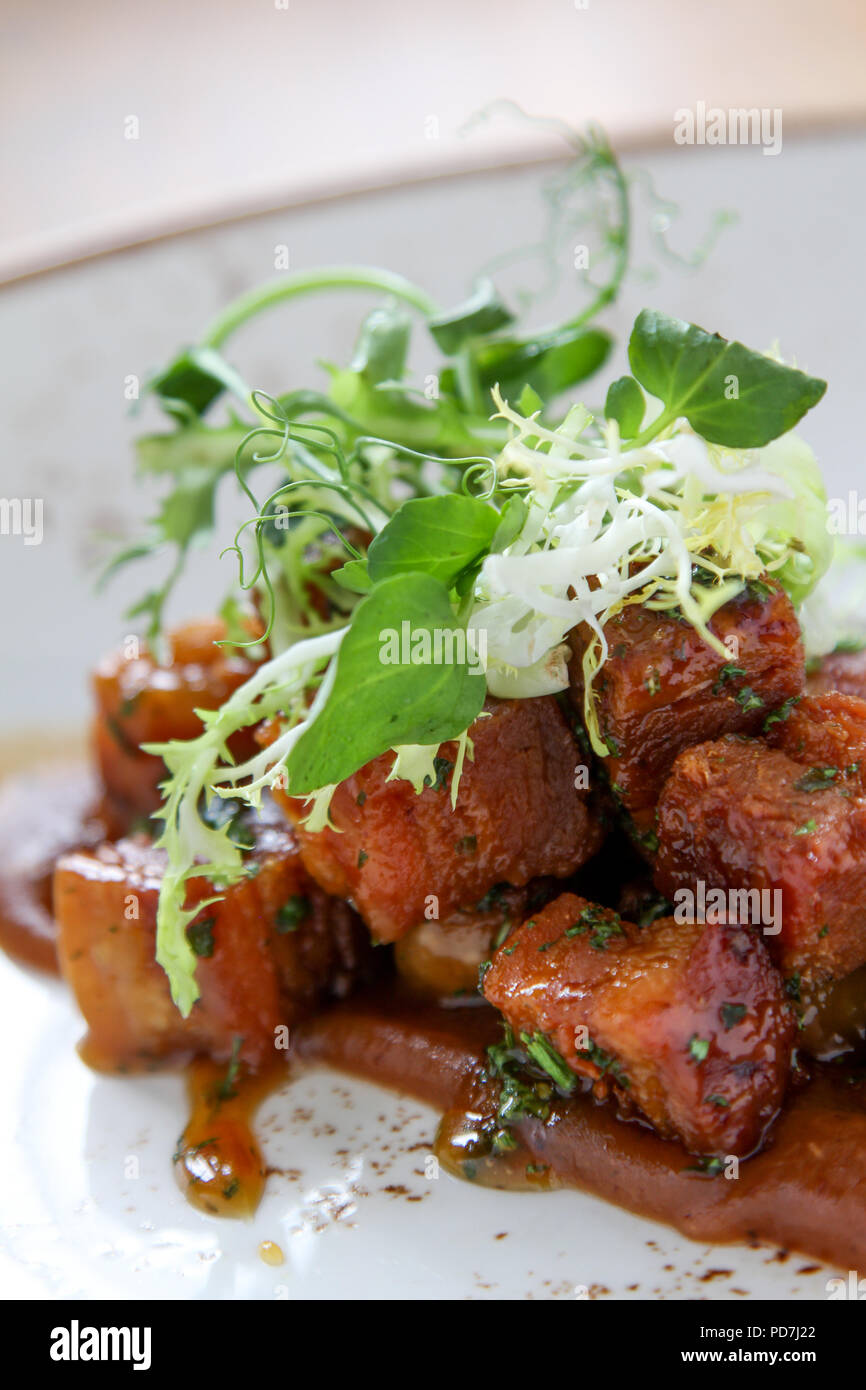 Plated pork starter hi-res stock photography and images - Alamy