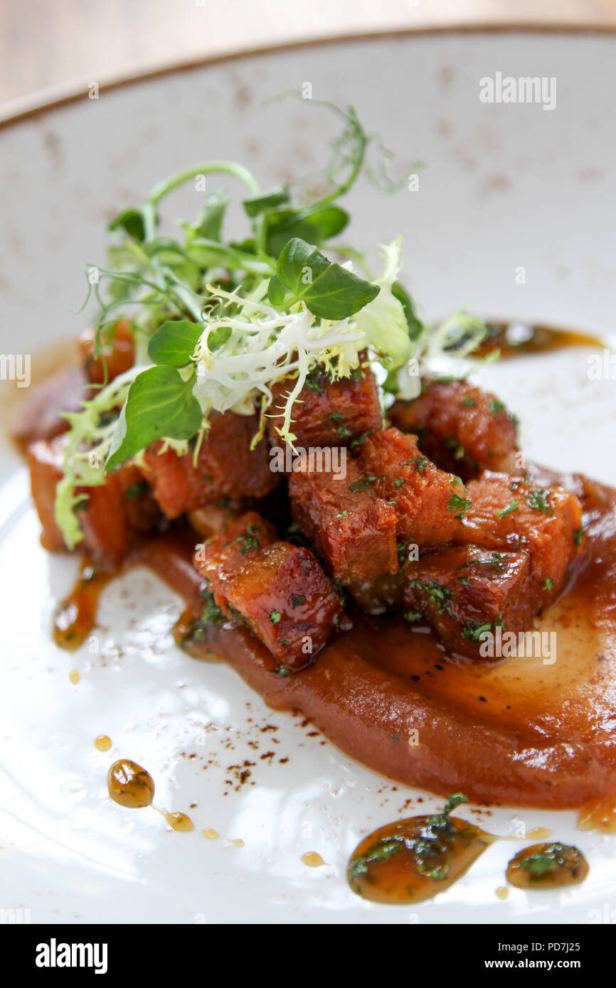 Plated pork starter hi-res stock photography and images - Alamy