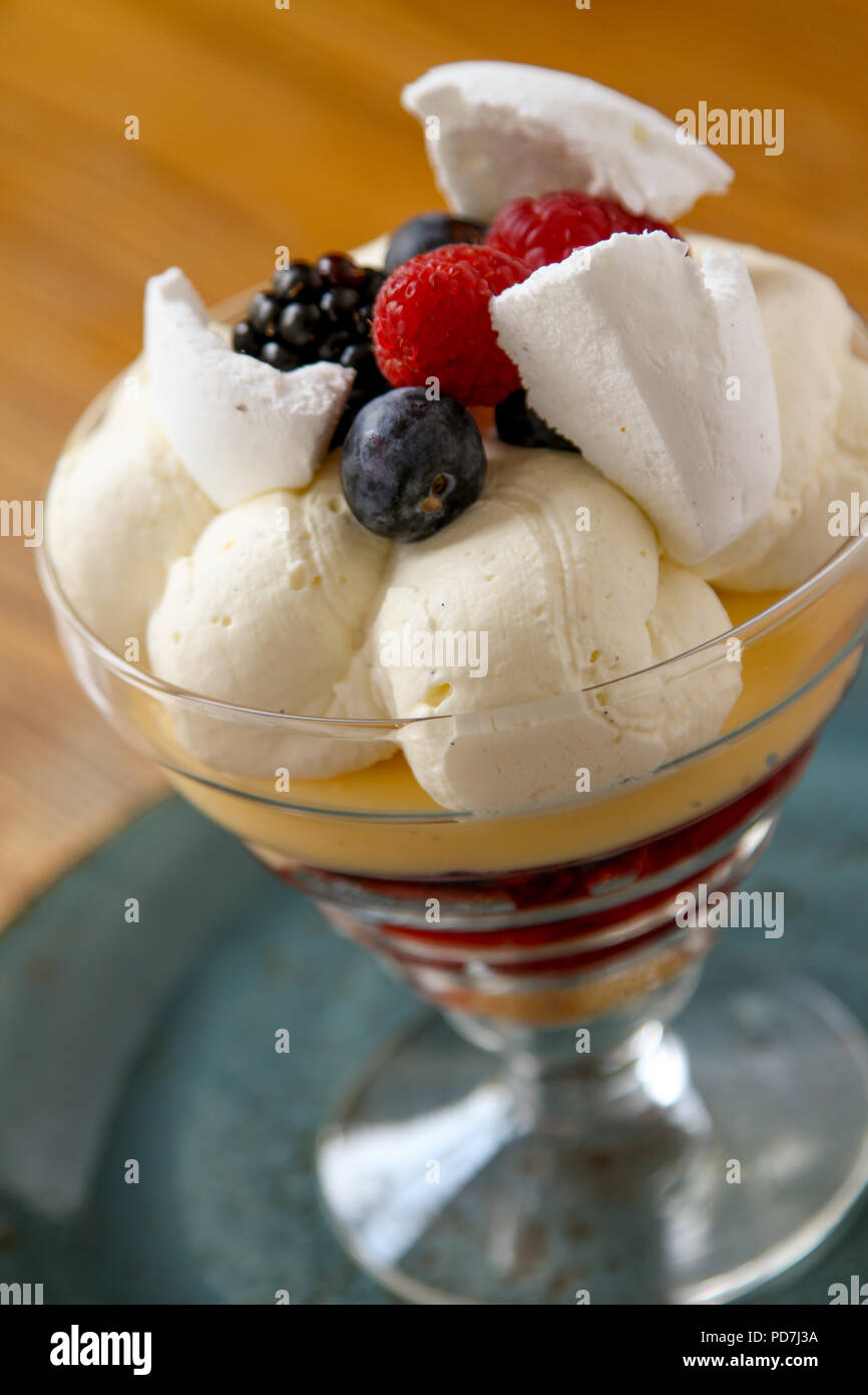 traditional English trifle dessert Stock Photo - Alamy