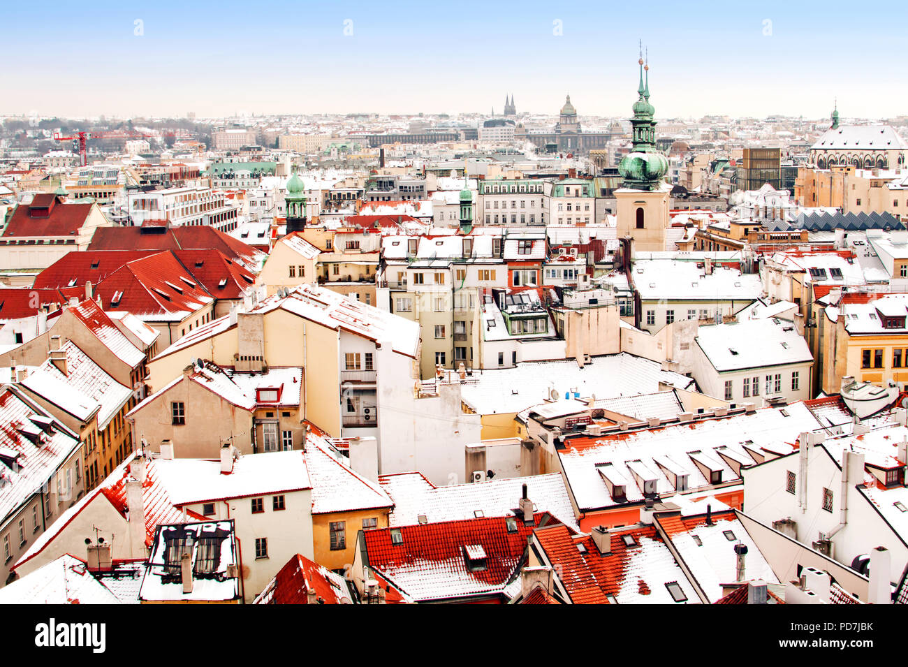 Panorama of Prague with its landmarks Stock Photo - Alamy
