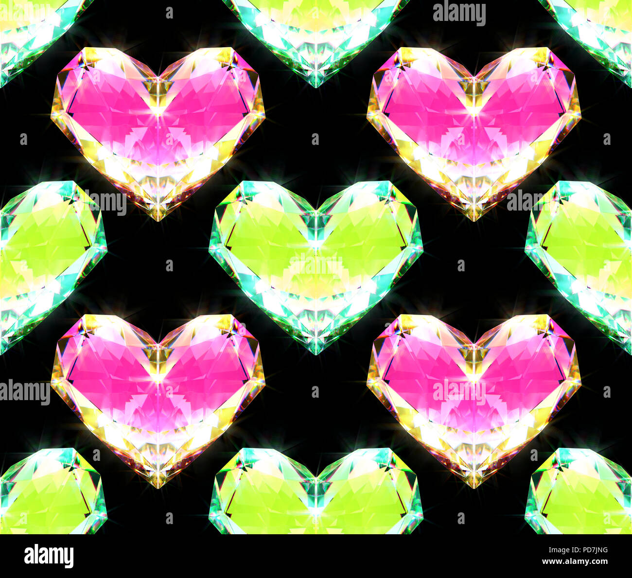 Seamless background of realitic pink and green diamonds Stock Photo - Alamy