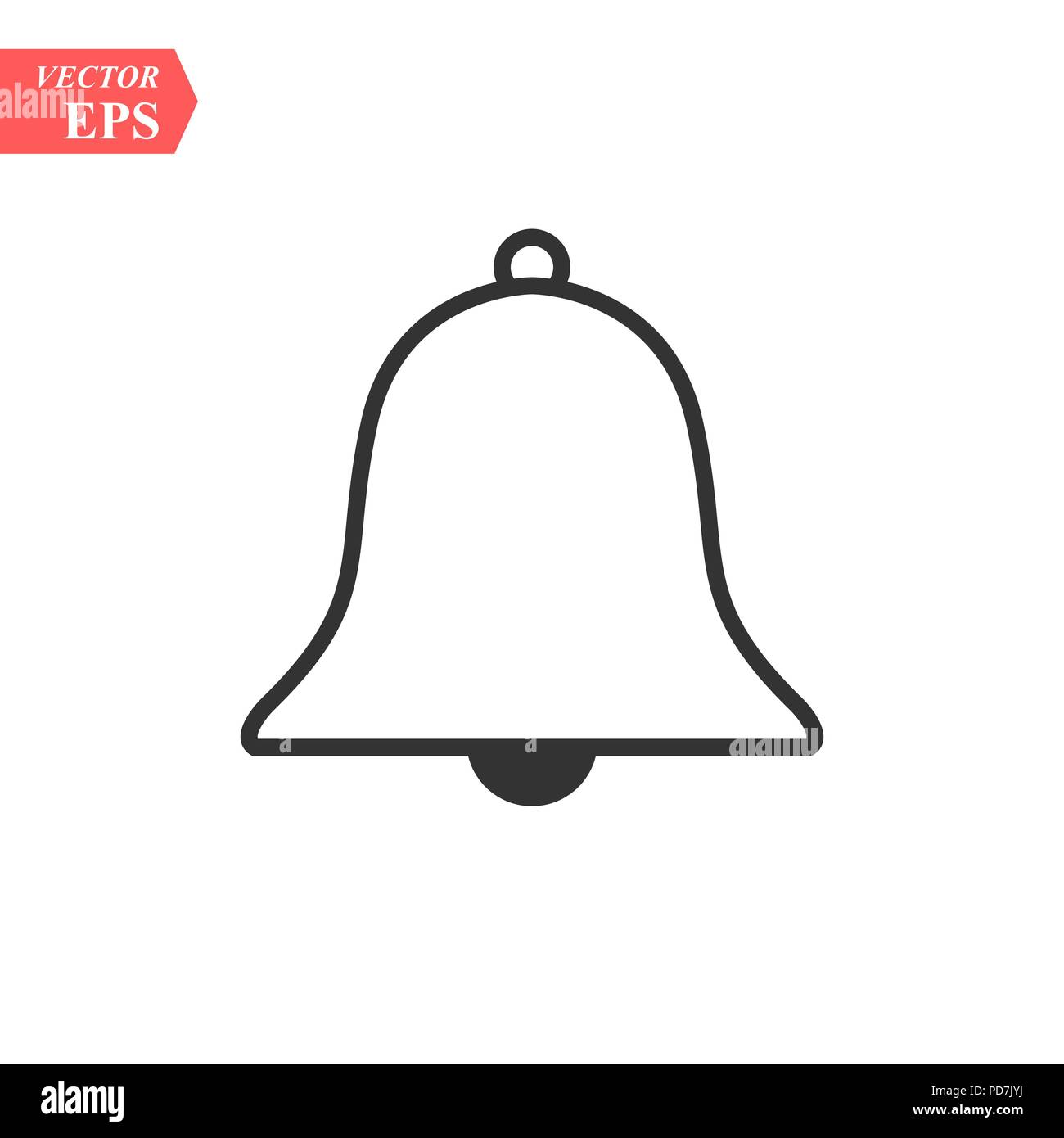 Bell line icon, Vector on white background Stock Vector Image & Art - Alamy