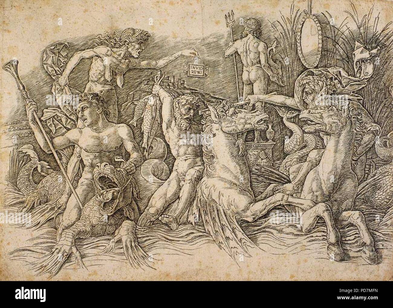 Andrea Mantegna - Battle of Two Sea Monsters Stock Photo - Alamy