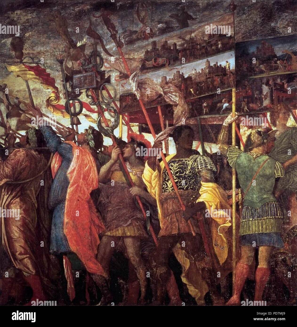Andrea Mantegna - The Triumphs of Caesar - Trumpeters and Standard ...