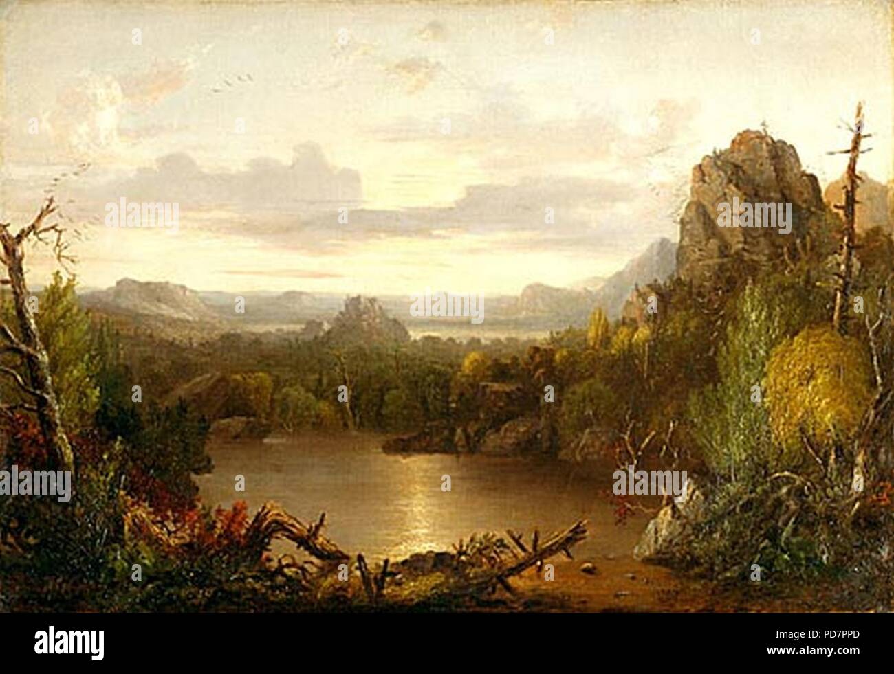 Andrews Andrew - Lake Scene (1874 Stock Photo - Alamy