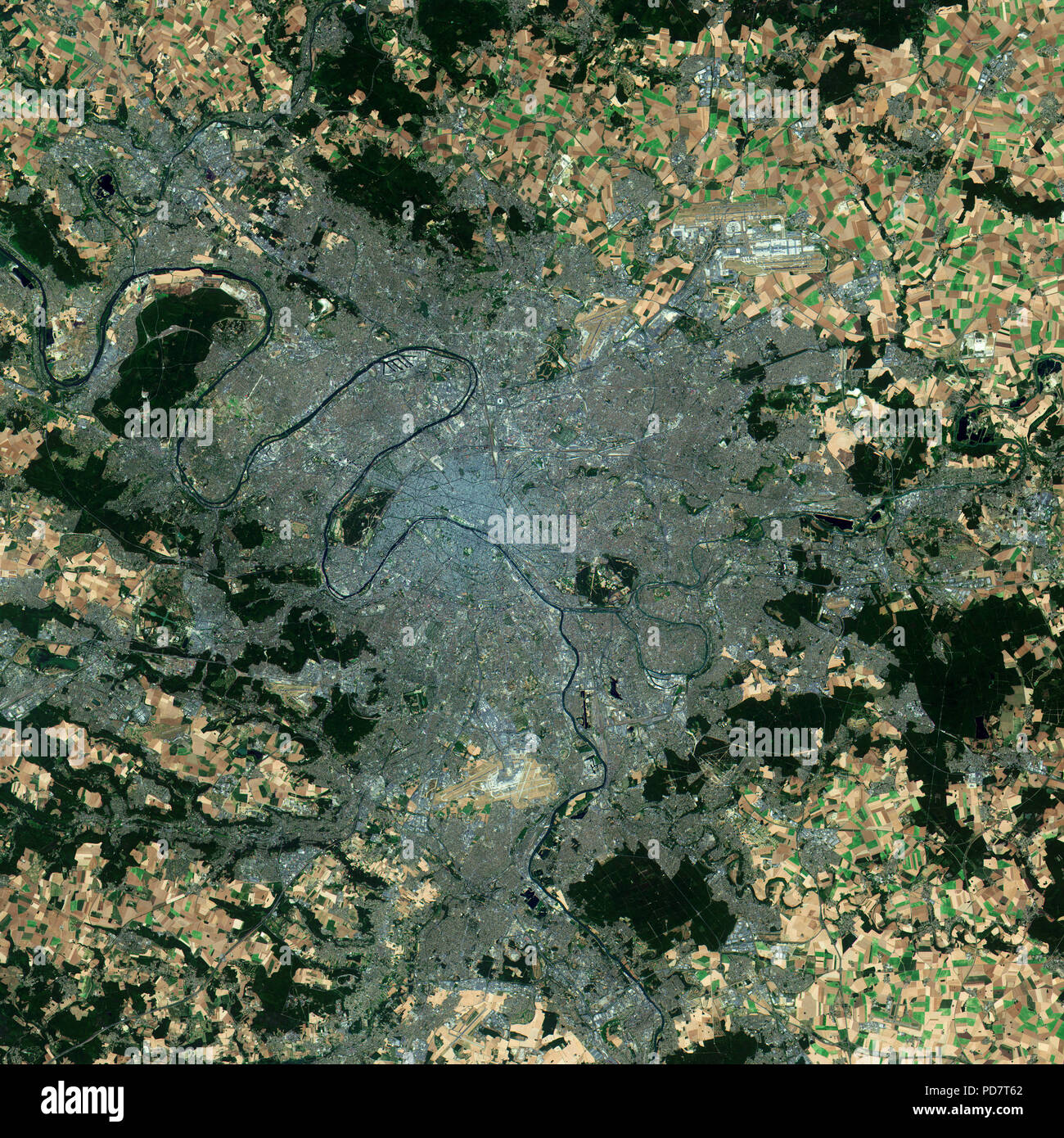 Paris, the capital of France, seen from space - contains modified ...