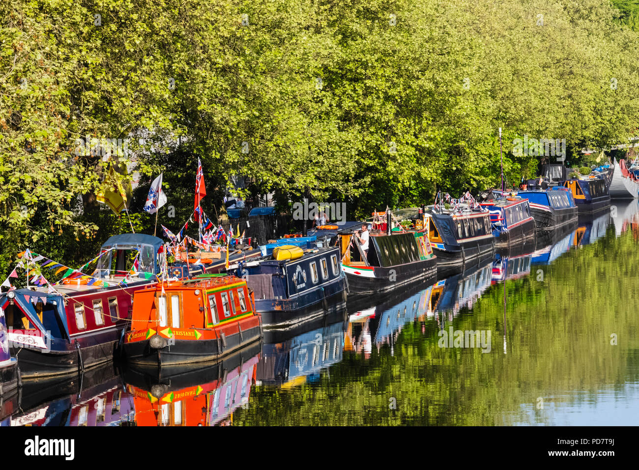 England, London, Little Venice, Canal Boats Stock Photo - Alamy
