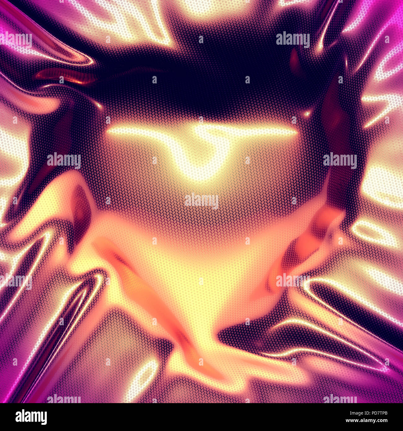 Heart under a golden sheet with pink reflection Stock Photo - Alamy