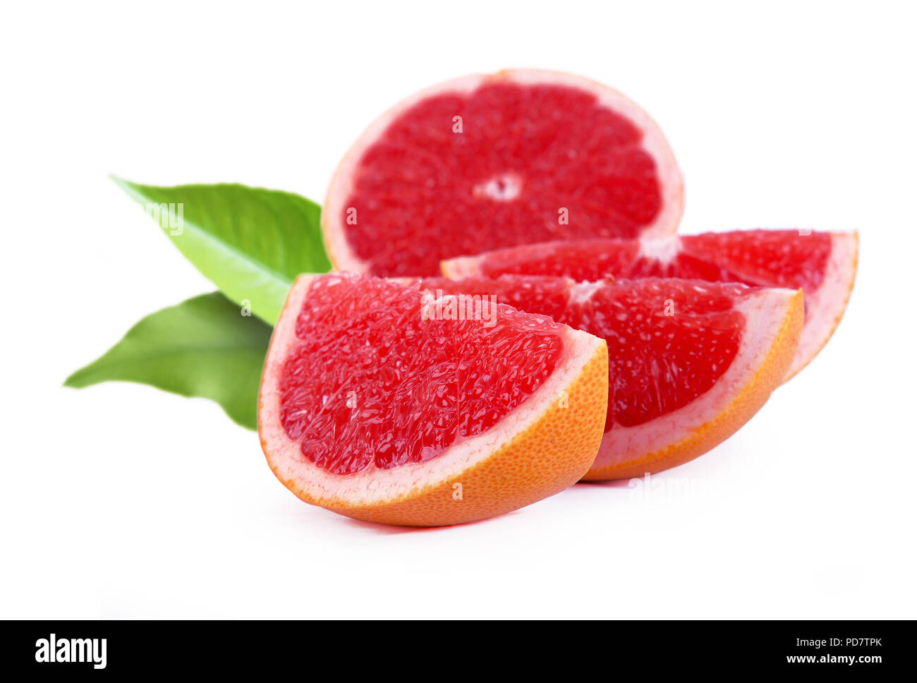 Grapefruit with segments on a white background Stock Photo - Alamy