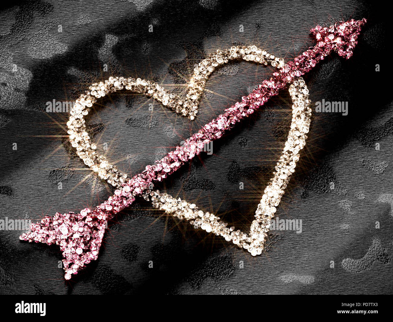 Pink love heart cupids arrow hi-res stock photography and images - Alamy