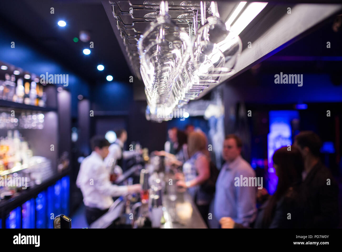 Bartender mixing, preparing cocktails drinks in a nightclub Stock Photo ...