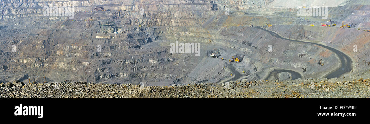 panorama open-cast mine of iron ore Stock Photo - Alamy