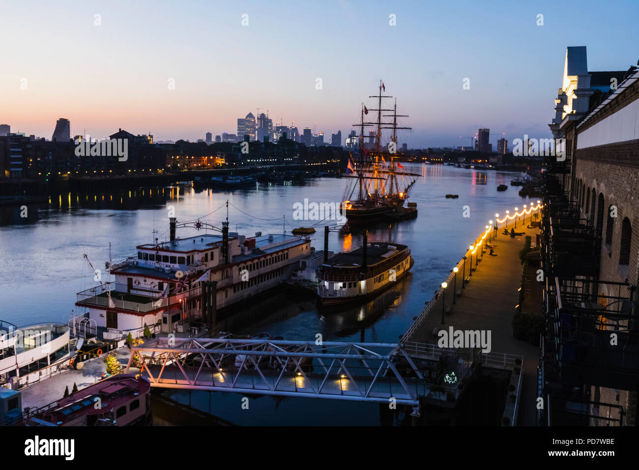 Tall ship and docklands skyline hi-res stock photography and images - Alamy