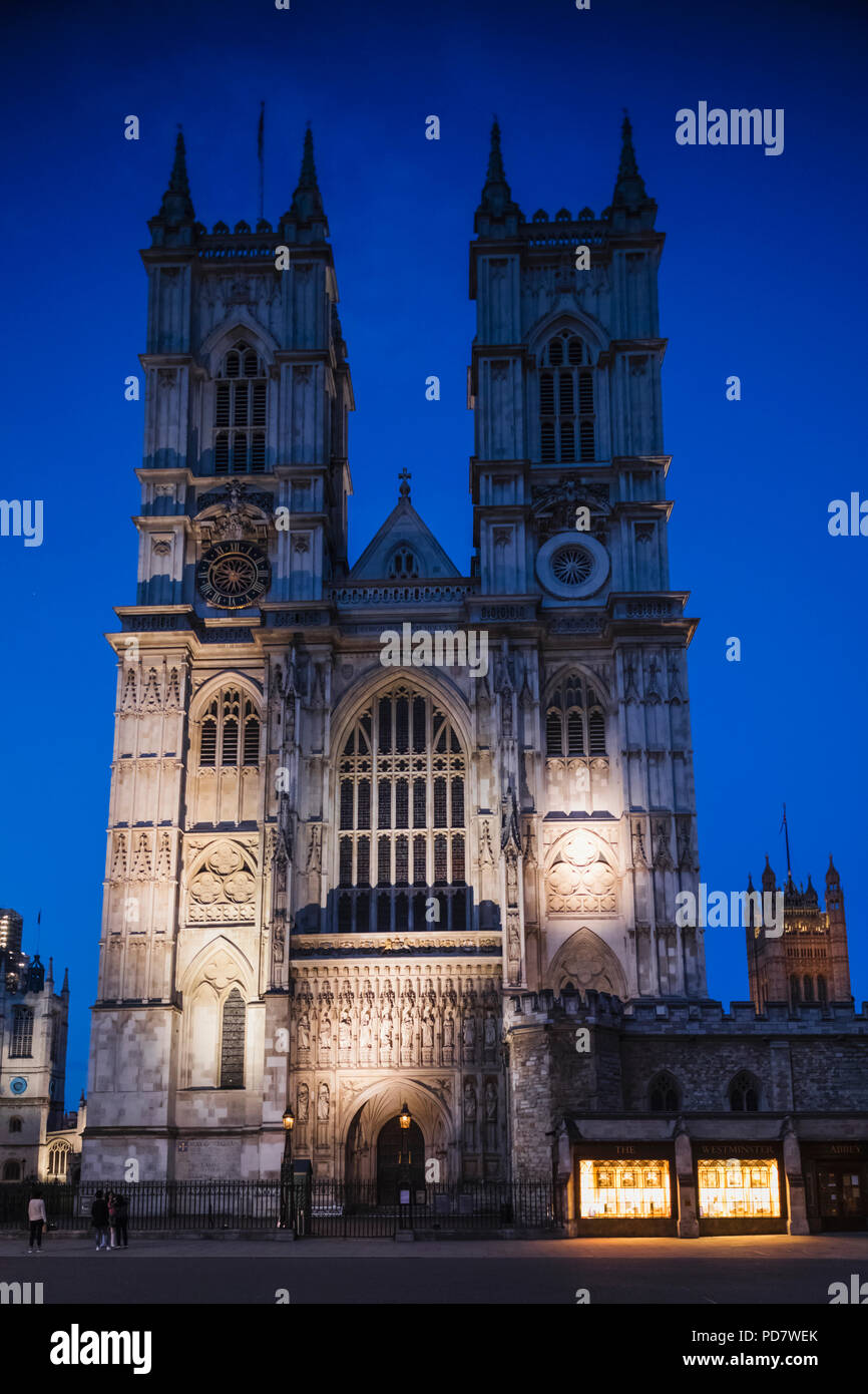 England, London, Westminster, Westminster Abbey at Night Stock Photo ...