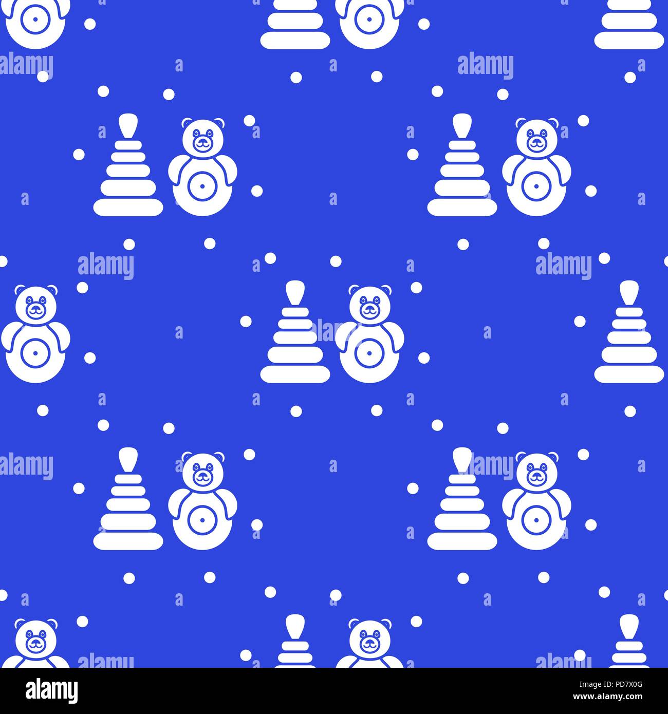 Seamless pattern with children's toys. Roly-poly, pyramid Stock Vector ...
