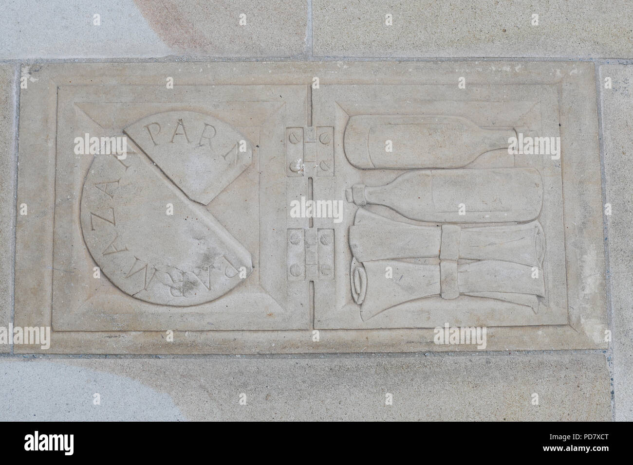 A Stone Relief Set Into The Pavement To Commemorate Samuel Pepys Hiding His Parmesan Cheese