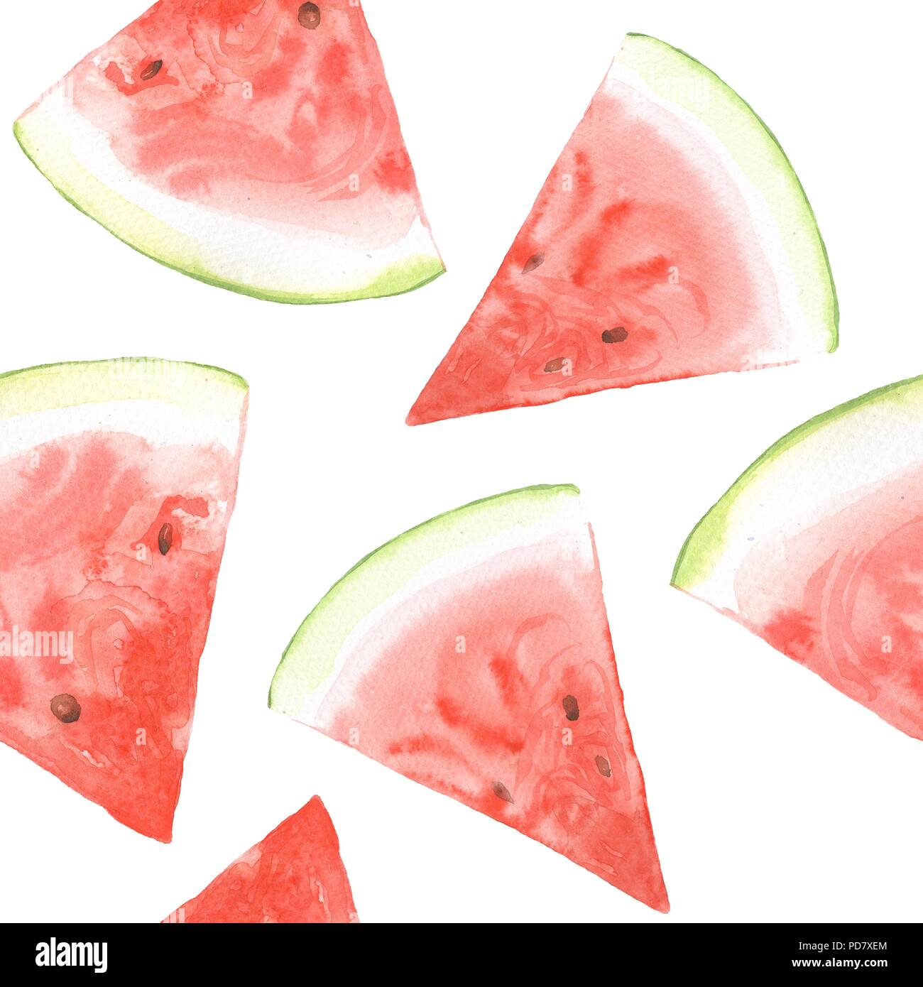 Watermelon pattern. Watercolor painting. Seamless background Stock ...