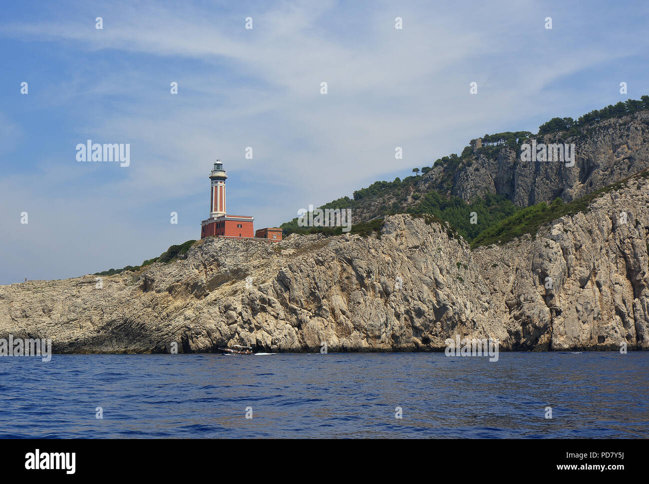 Punta Carena Lighthouse on the Isle of Capri Stock Photo - Alamy