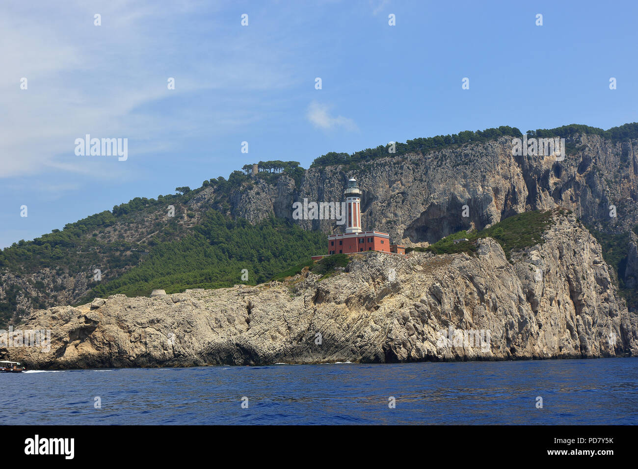 Punta Carena Lighthouse on the Isle of Capri Stock Photo - Alamy