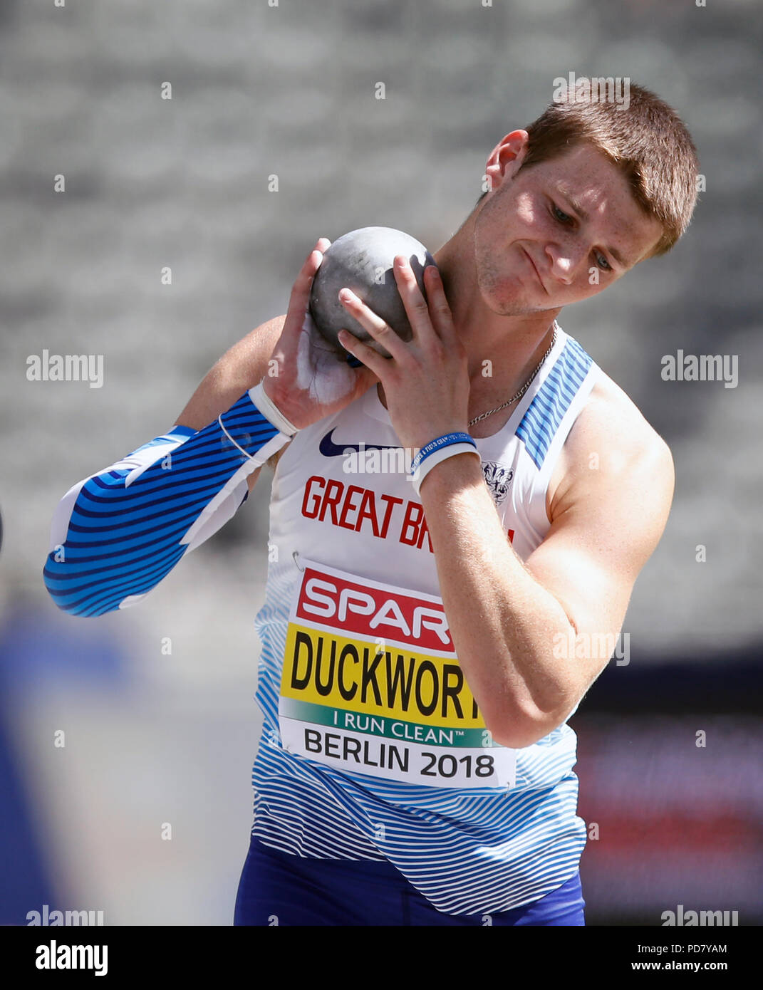 Great Britain's Tim Duckworth competes in the Men's Decathlon Shot Put ...