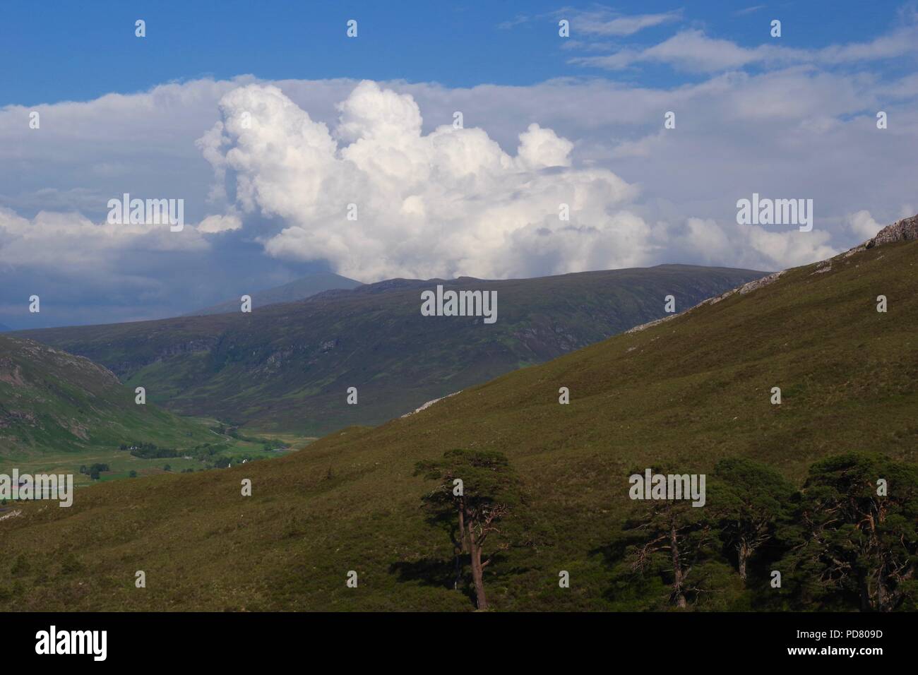 Looking Down on Kinlochewe Village from a Dramatic Rugged Landscape of ...