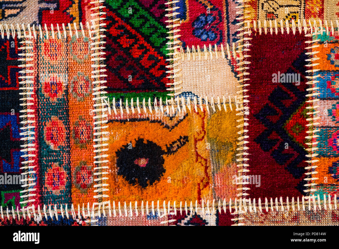 Texture of a piece of old carpet to sew thick threads Stock Photo - Alamy