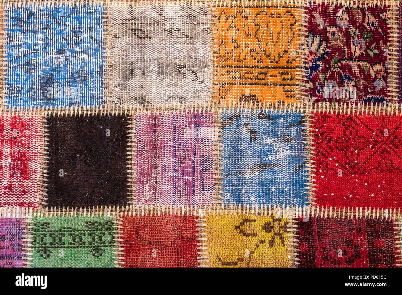 Texture of a piece of old carpet to sew thick threads Stock Photo - Alamy