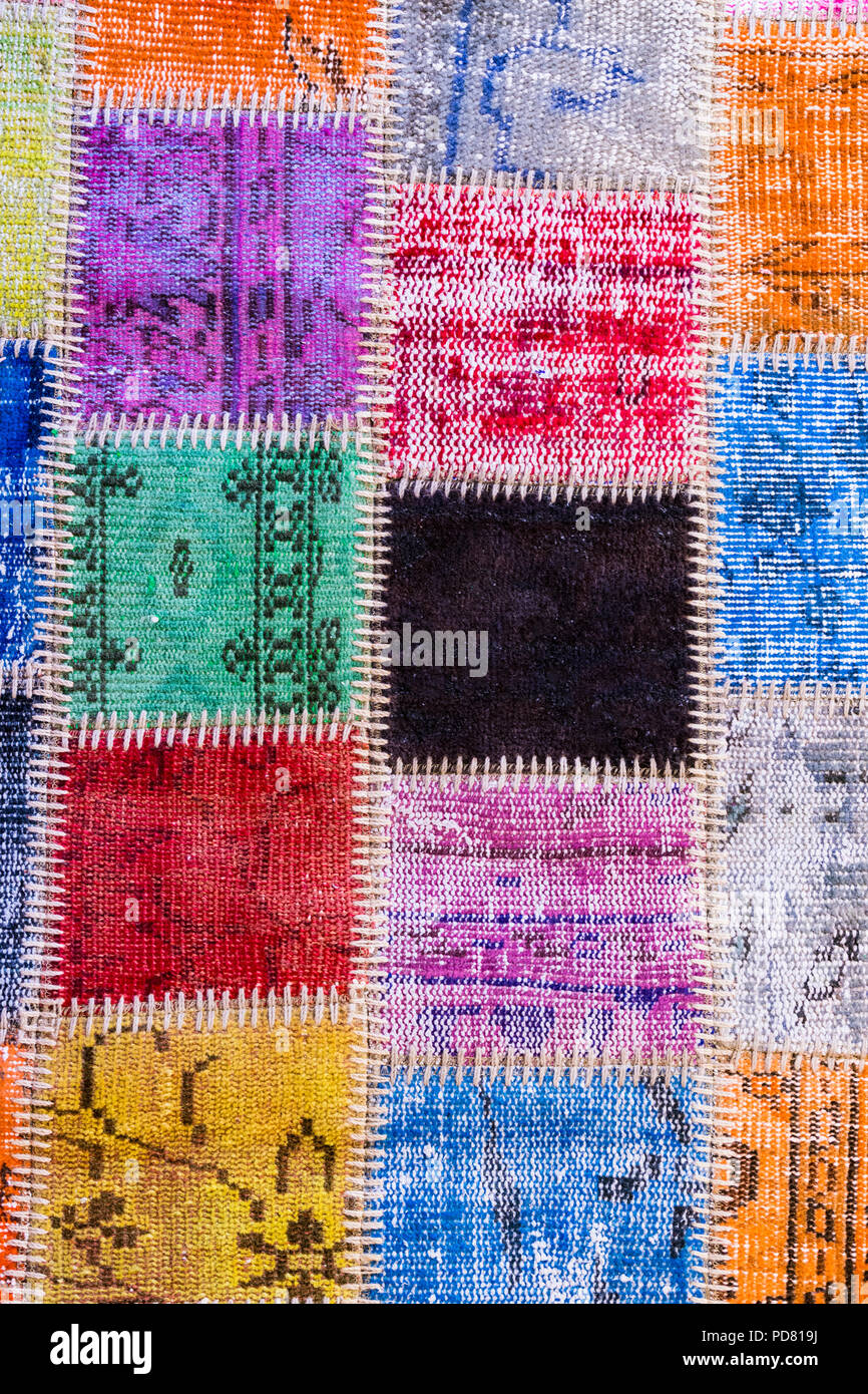 Texture of a piece of old carpet to sew thick threads Stock Photo - Alamy