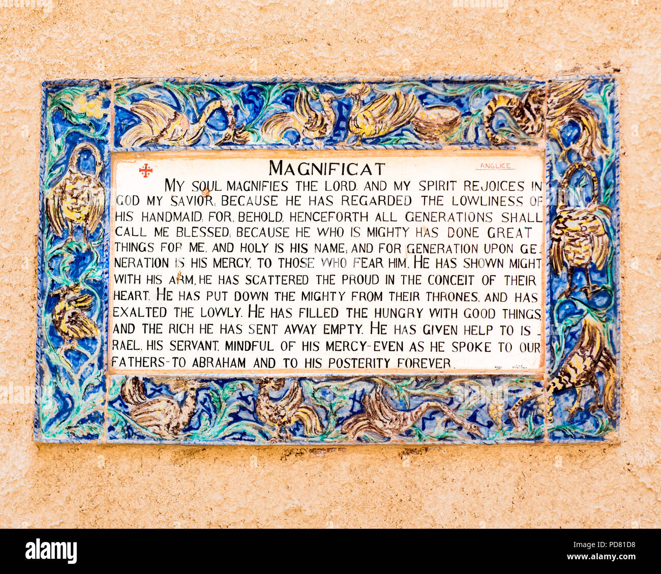 Ceramic tile of the Magnificat, the prayer sung by the Virgin Mary at ...
