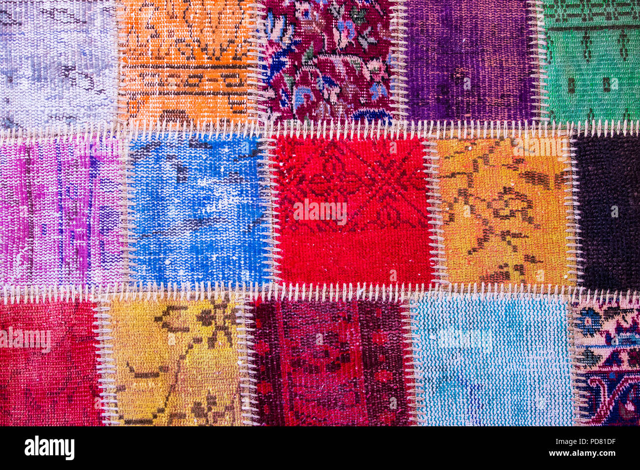 Texture of a piece of old carpet to sew thick threads Stock Photo - Alamy